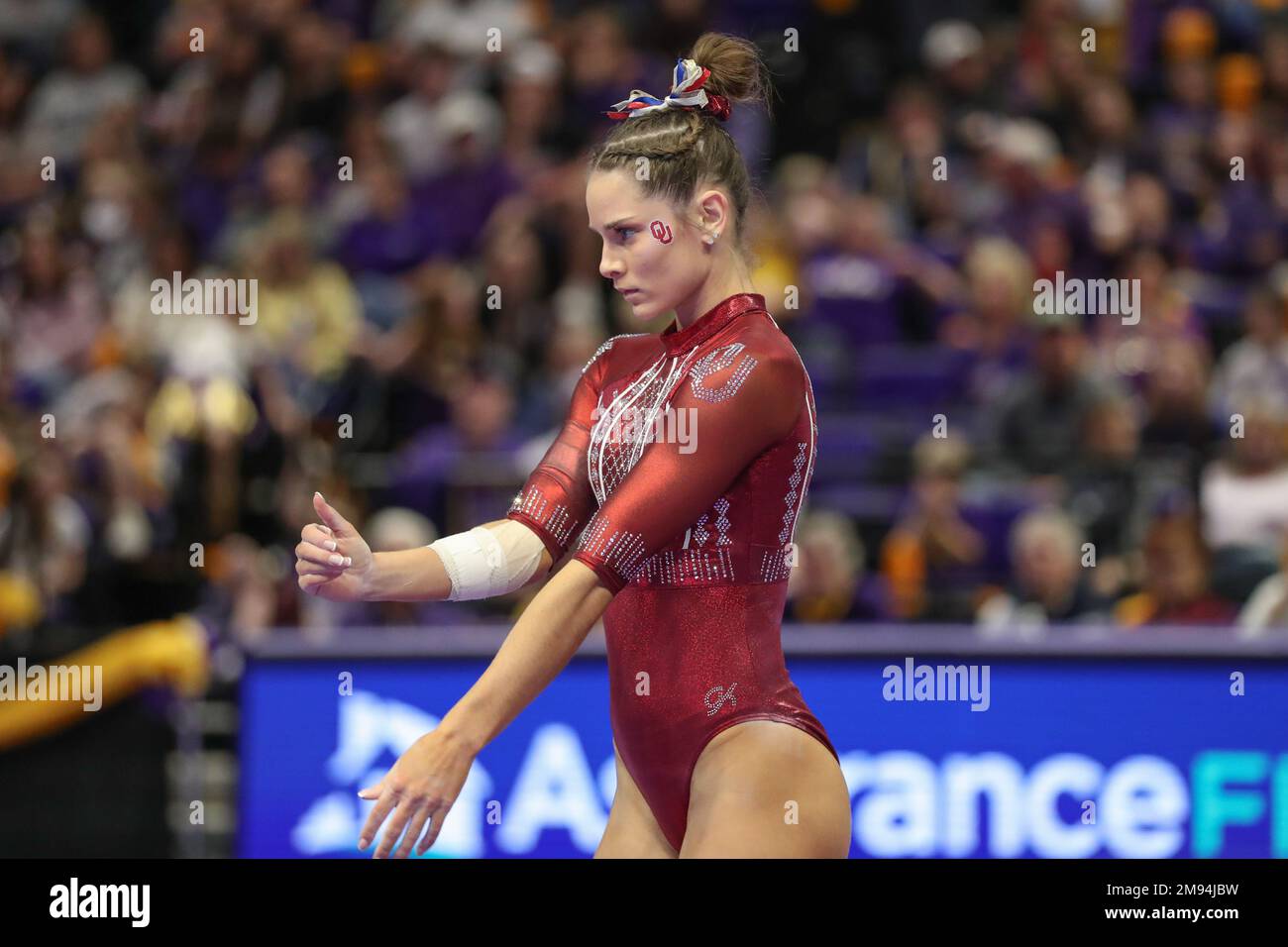 Baton Rouge, LA, USA. 16th Jan, 2023. Oklahoma's Jordan Bowers performs ...