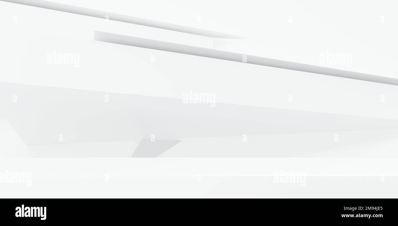 3d rendering of white abstract geometric background. Scene for ...