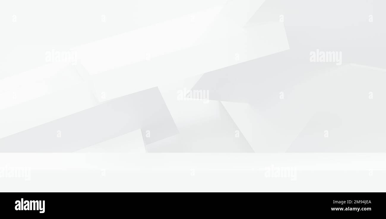 3d rendering of white abstract geometric background. Scene for ...