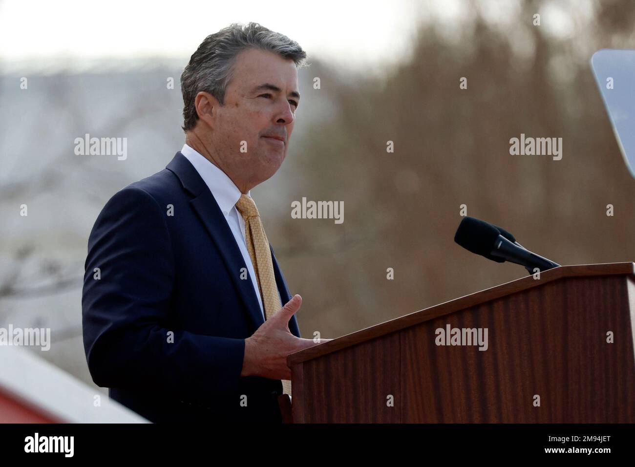 Alabama Attorney General, Steve Marshall speaks during the inauguration ...