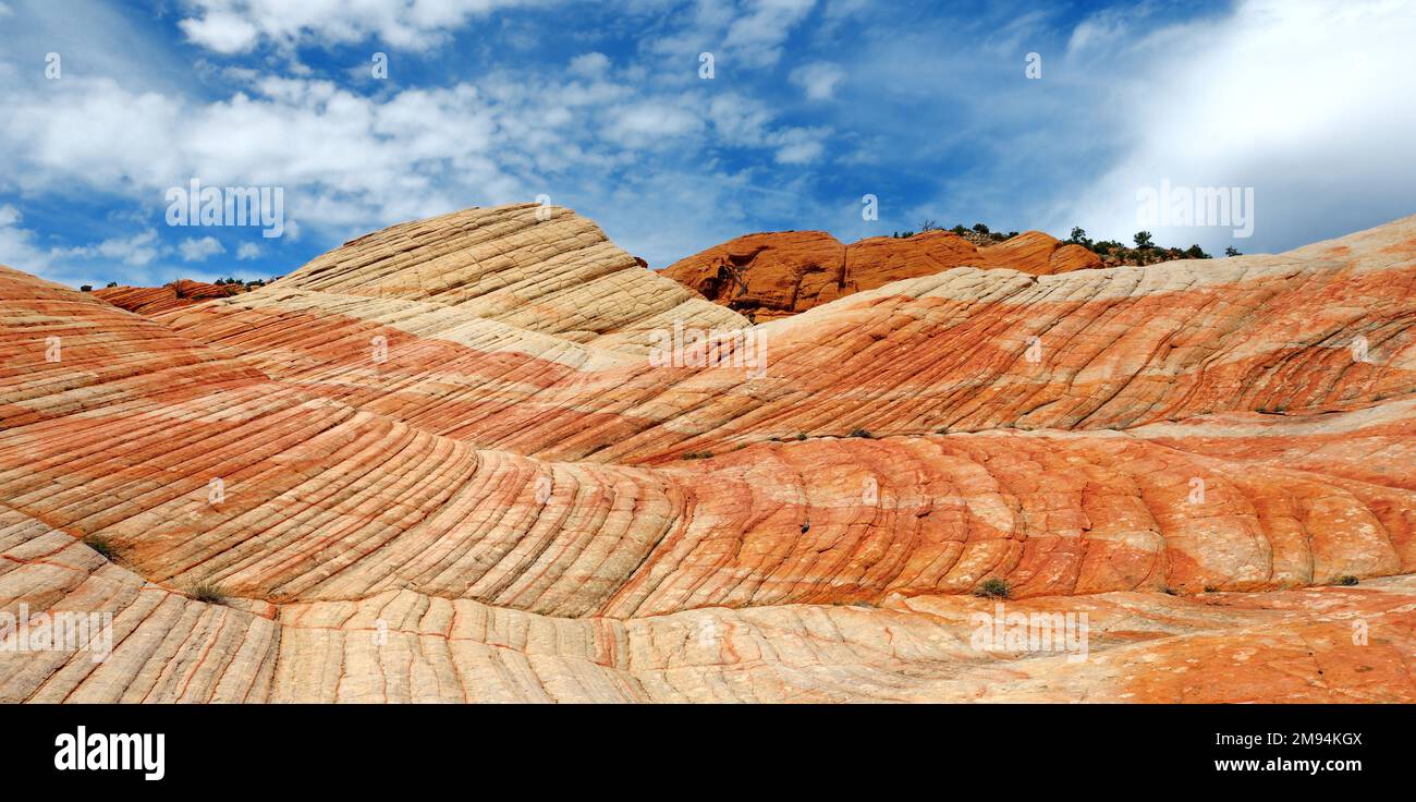 Scenic view of marvelous red and white sandstone formations of Yant ...