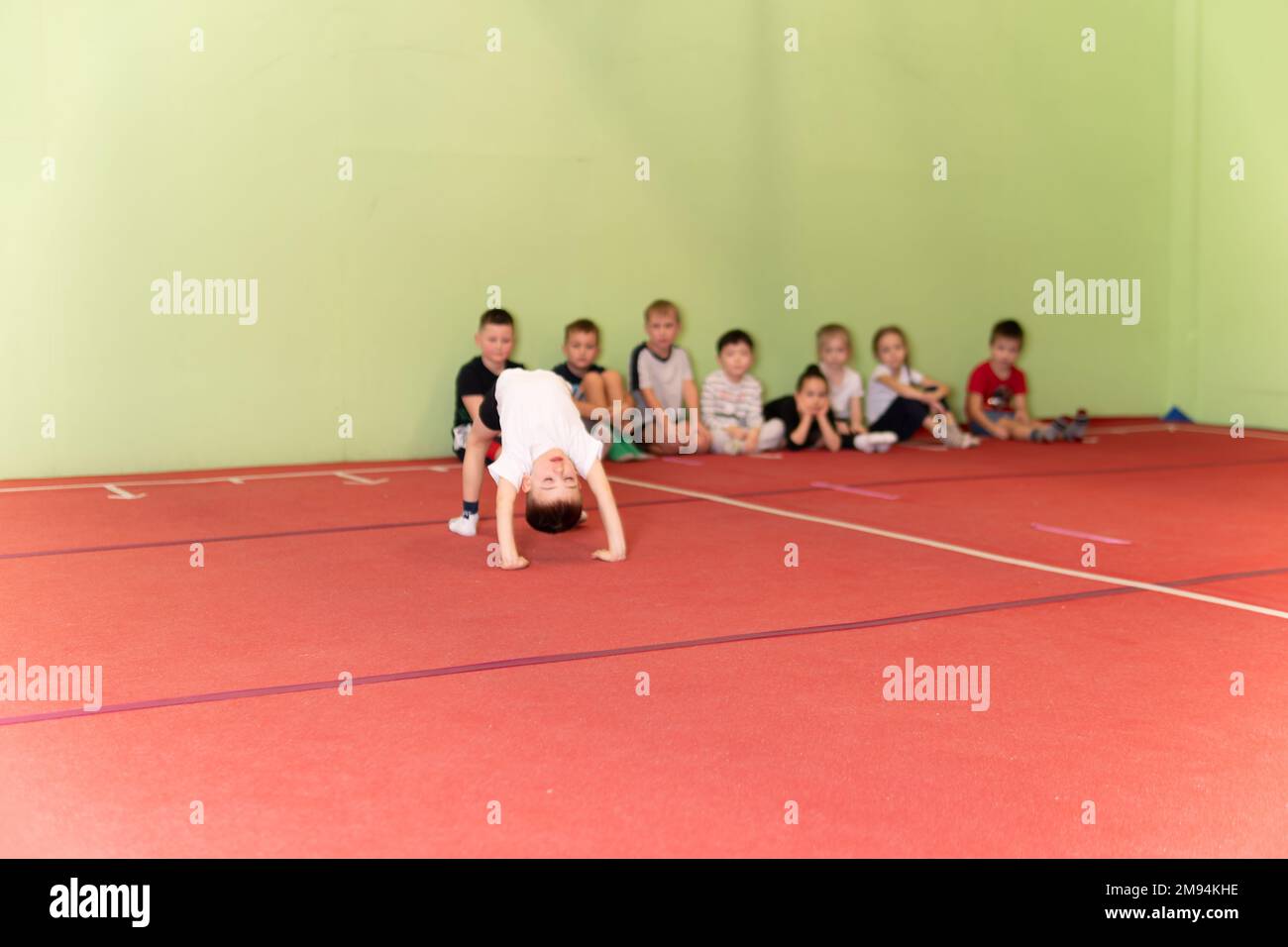MOSCOW, RUSSIA-DEC 18, 2022: boy kid childhood active training ...