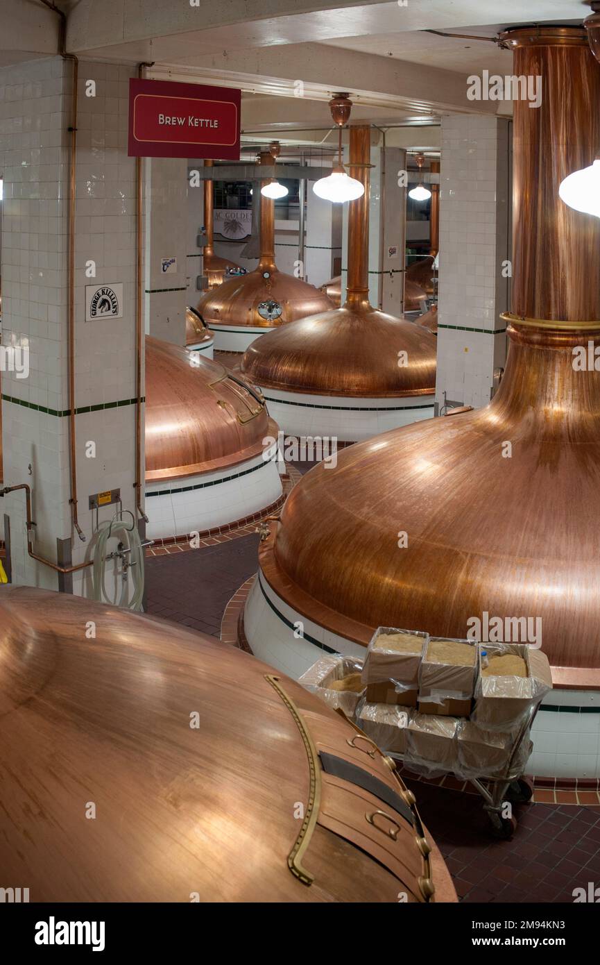Brewing vats aka kettles at the Coors brewery, Golden, Colorado Stock ...