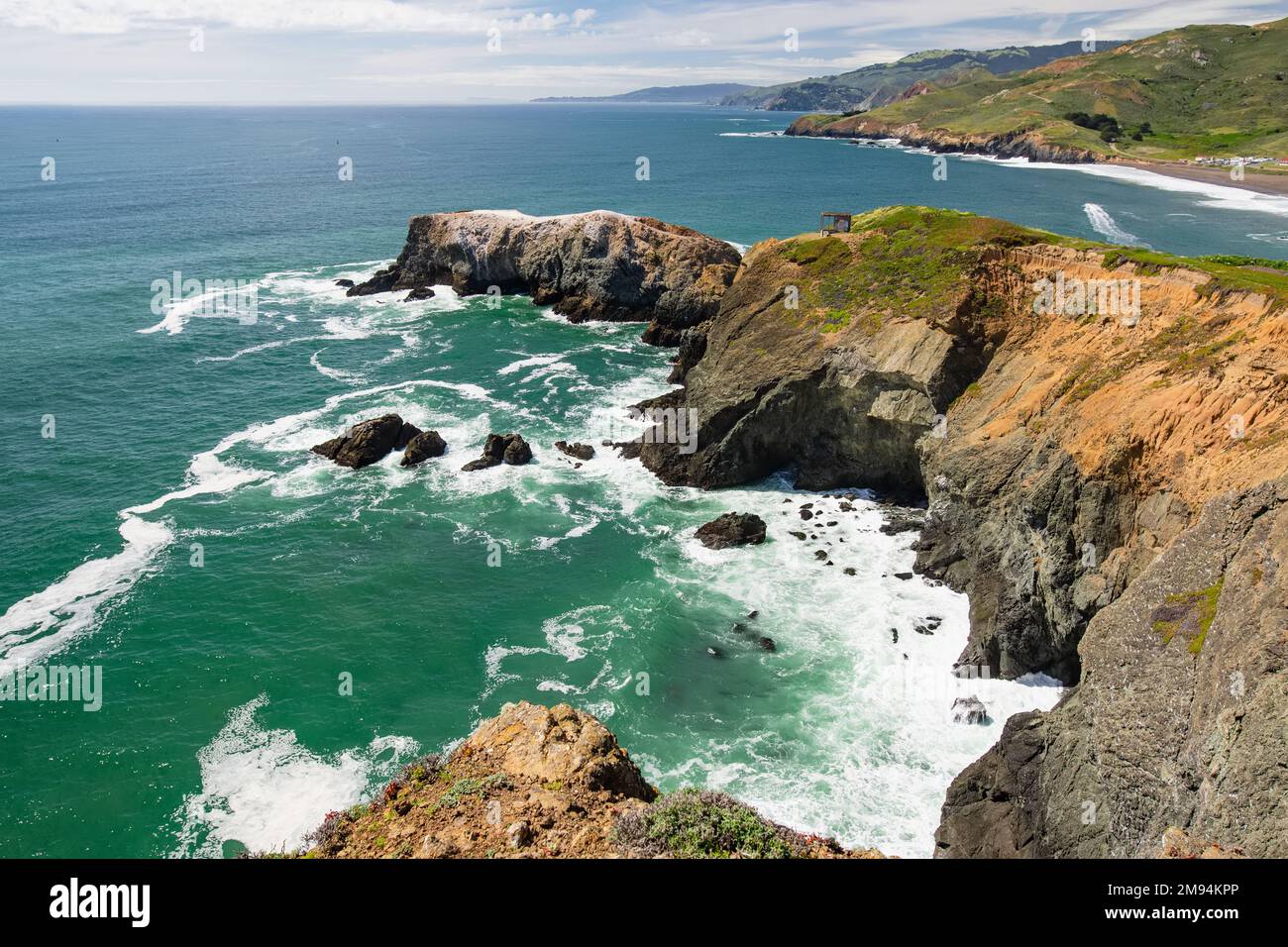 View of the Pacific Ocean at Point Bonita, California, USA Stock Photo ...