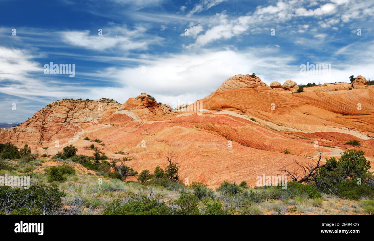 Scenic view of marvelous red and white sandstone formations of Yant ...