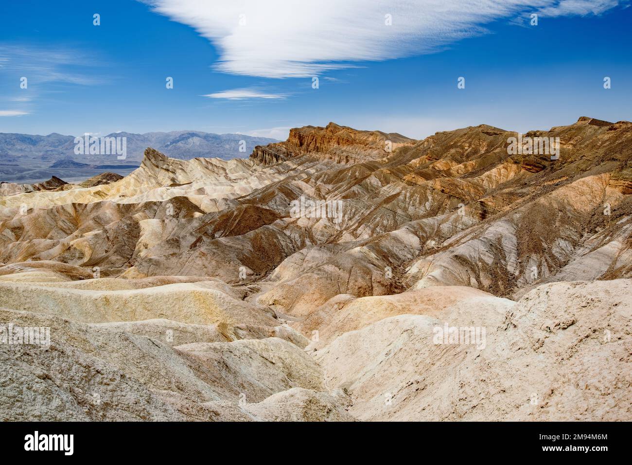 Stunning view of famous Zabriskie Point in Death Valley National Park ...