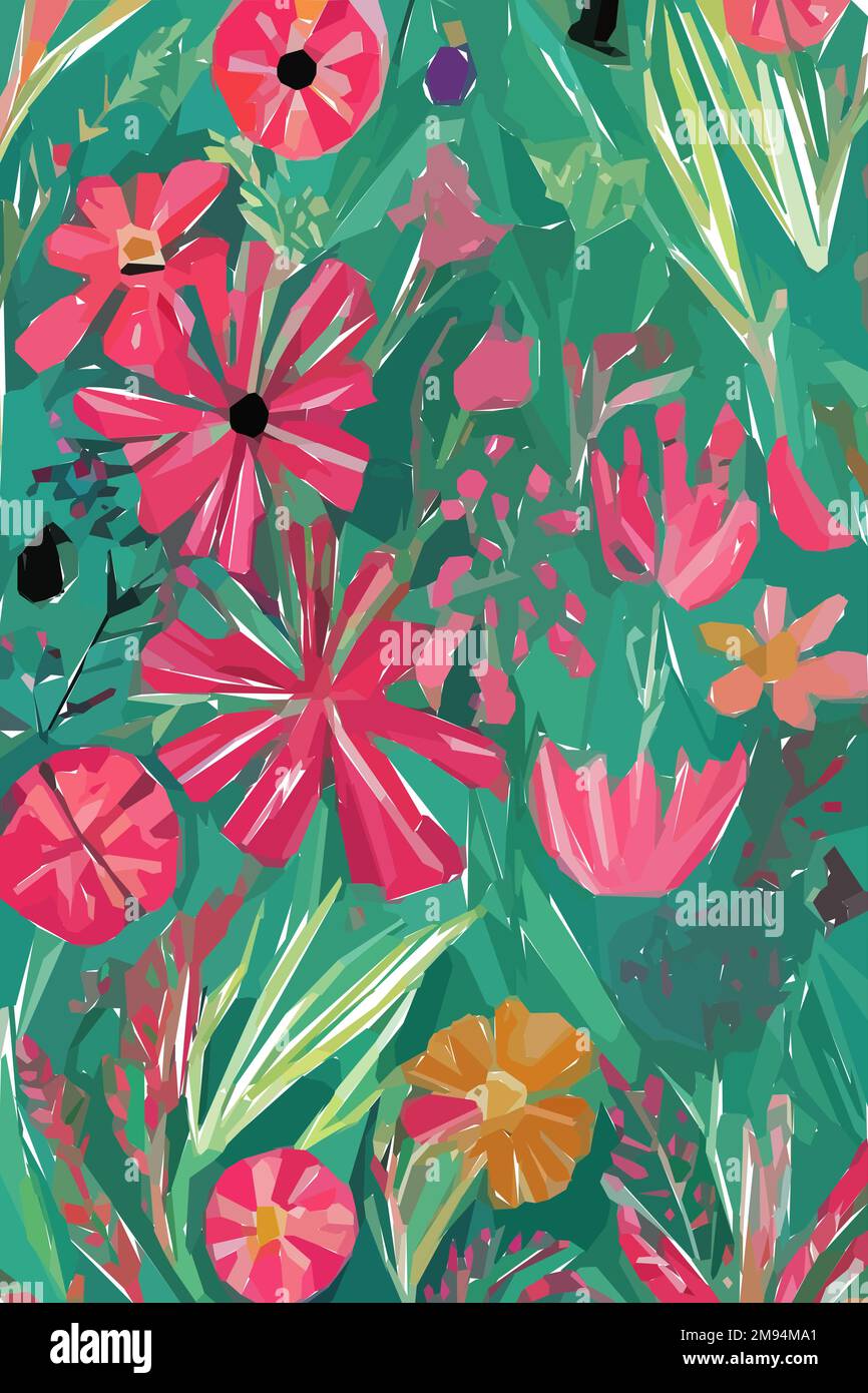 Bird, flowers, leaf, branch. Hand drawn floral watercolor vector ...