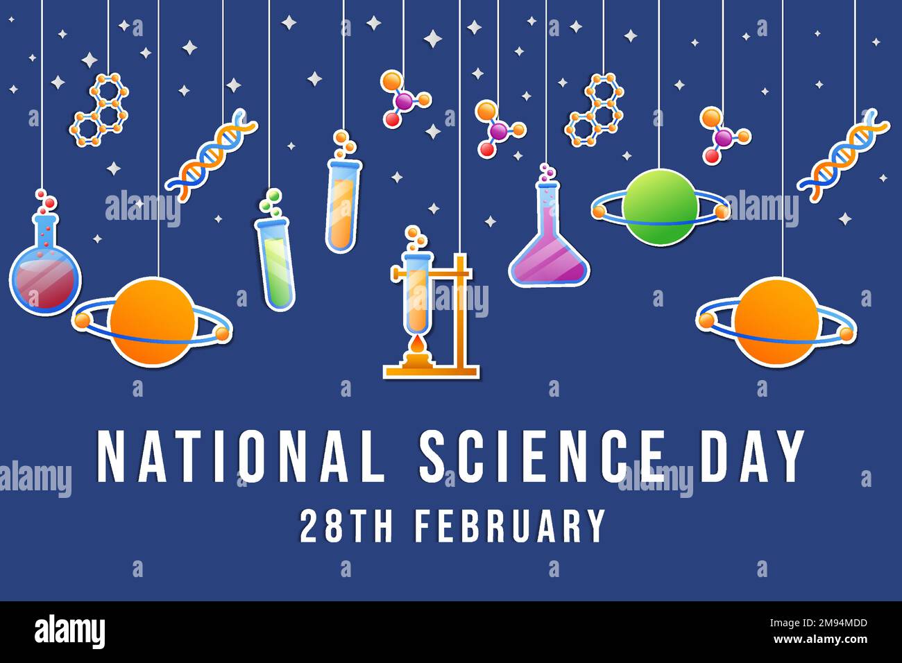 national science day 28 february background illustration in paper art ...