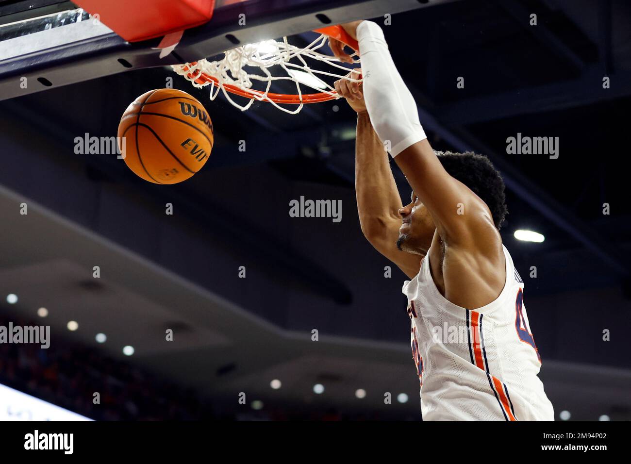 Auburn center Dylan Cardwell slam dunks the ball against Mississippi ...