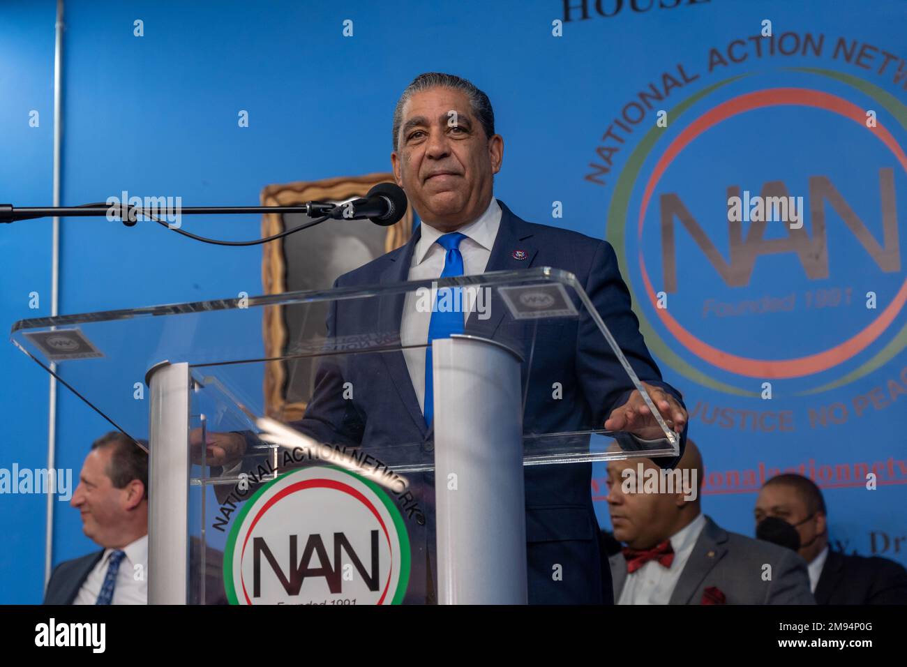 NEW YORK, NY - JANUARY 16: U.S. Representative Adriano Espaillat speaks ...