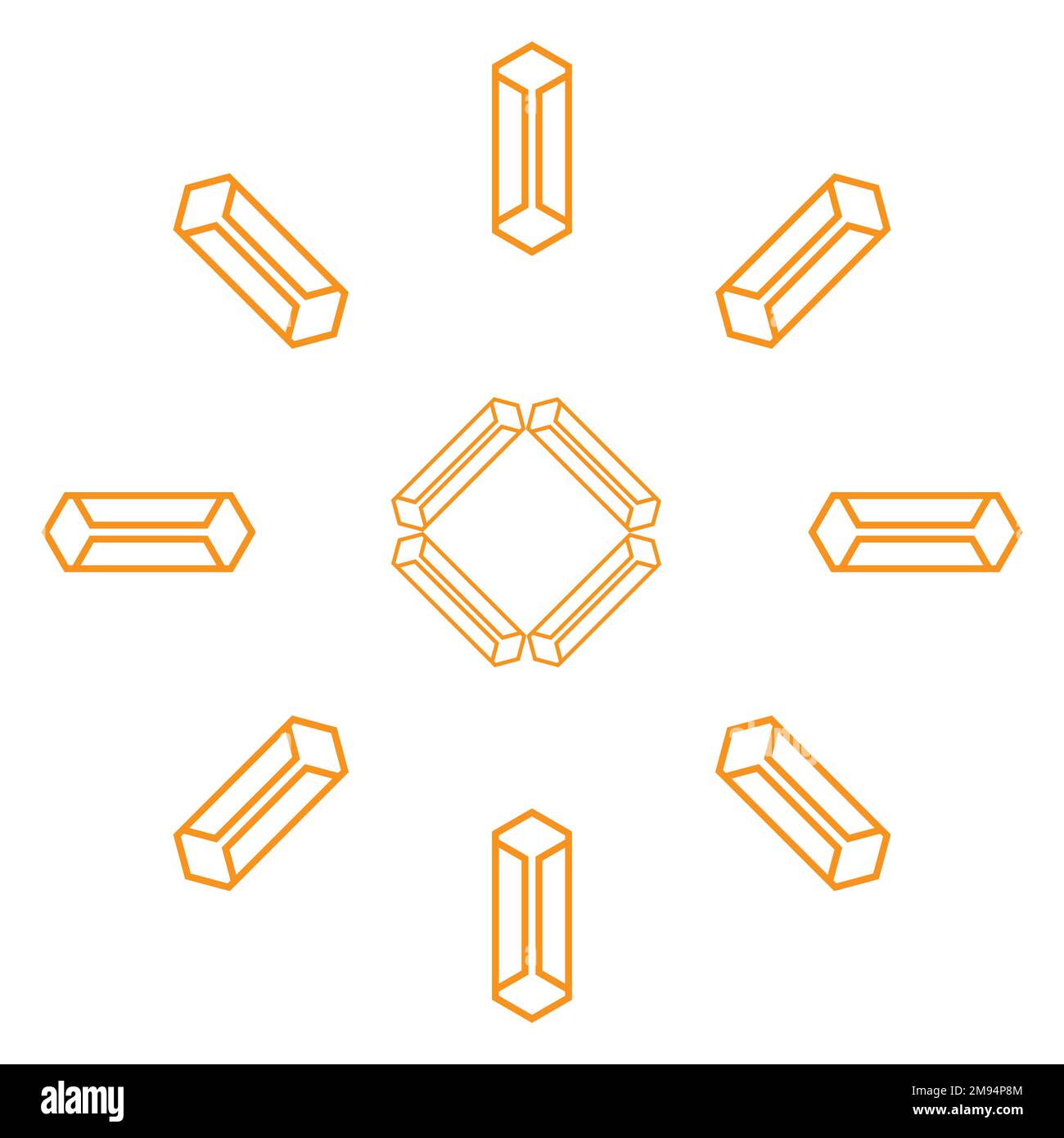 modern geometric hexagonal shape design element Stock Photo - Alamy