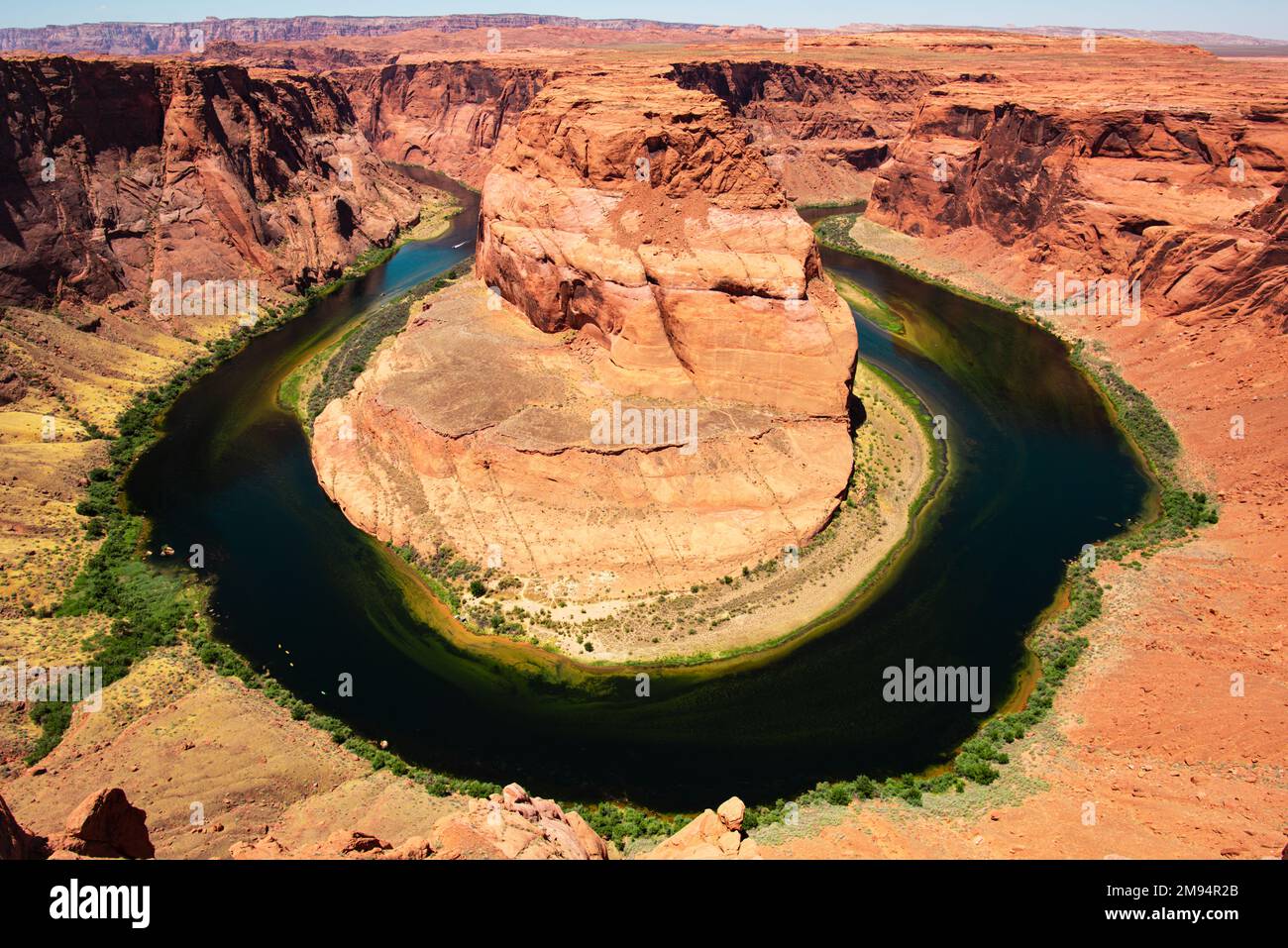 Horseshoe Bend and Colorado river on Arizona. Red rock of the canyon ...