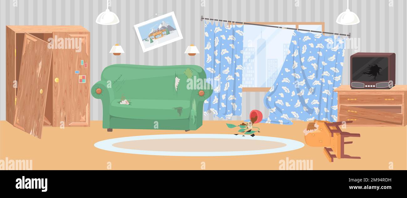 Old abandoned dirty room Stock Vector Images - Alamy