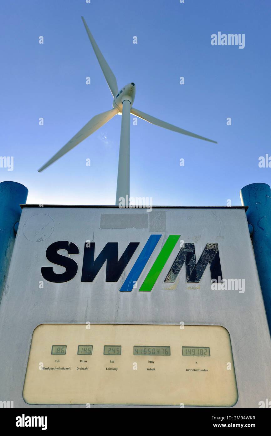 Wind turbine on the Muellberg in Froettmaning, Munich, Bavaria, Germany ...