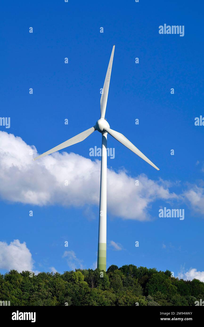 Wind turbine on the Muellberg in Froettmaning, Munich, Bavaria, Germany ...