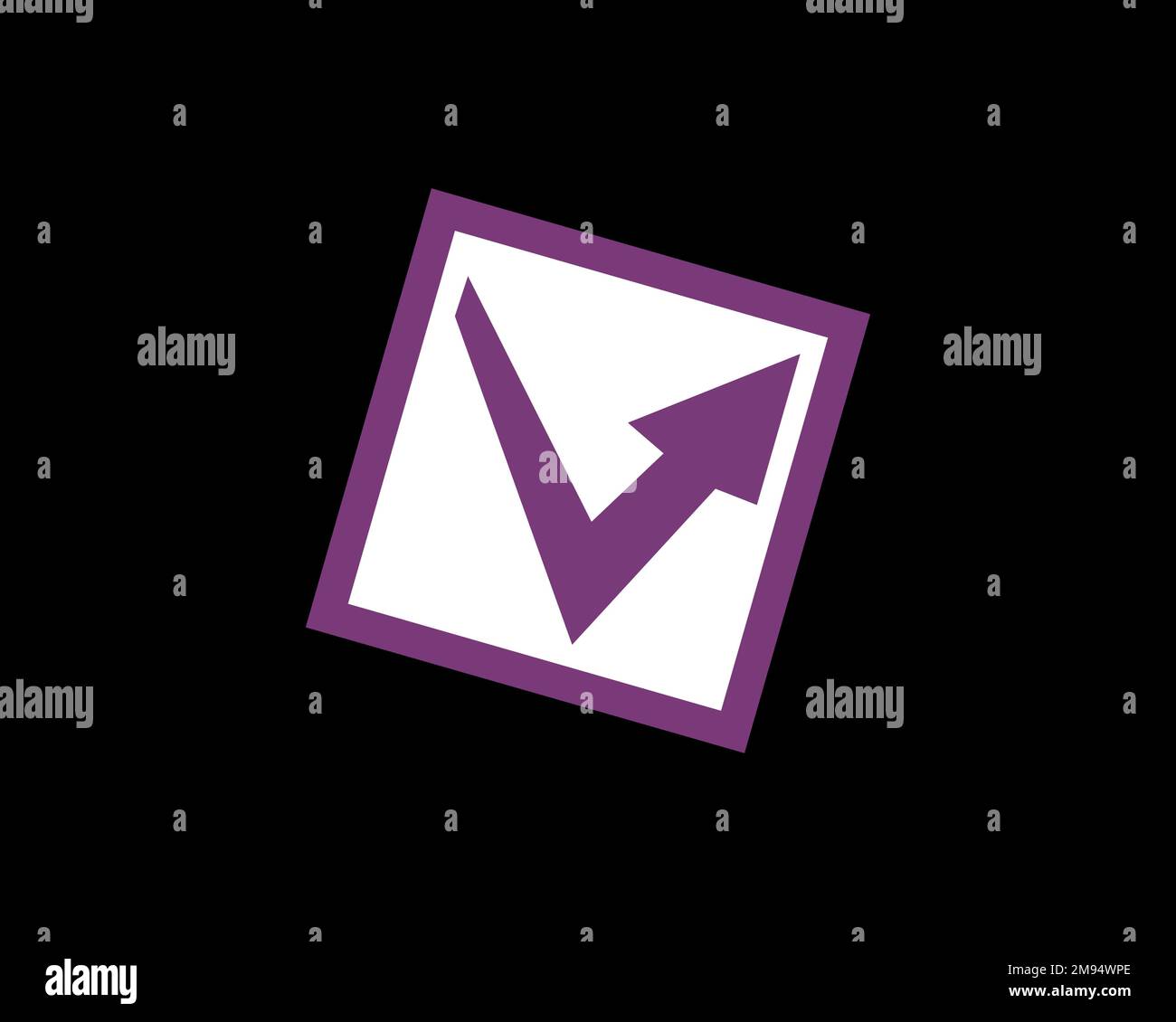 Microsoft Vizact, rotated logo, black background B Stock Photo - Alamy