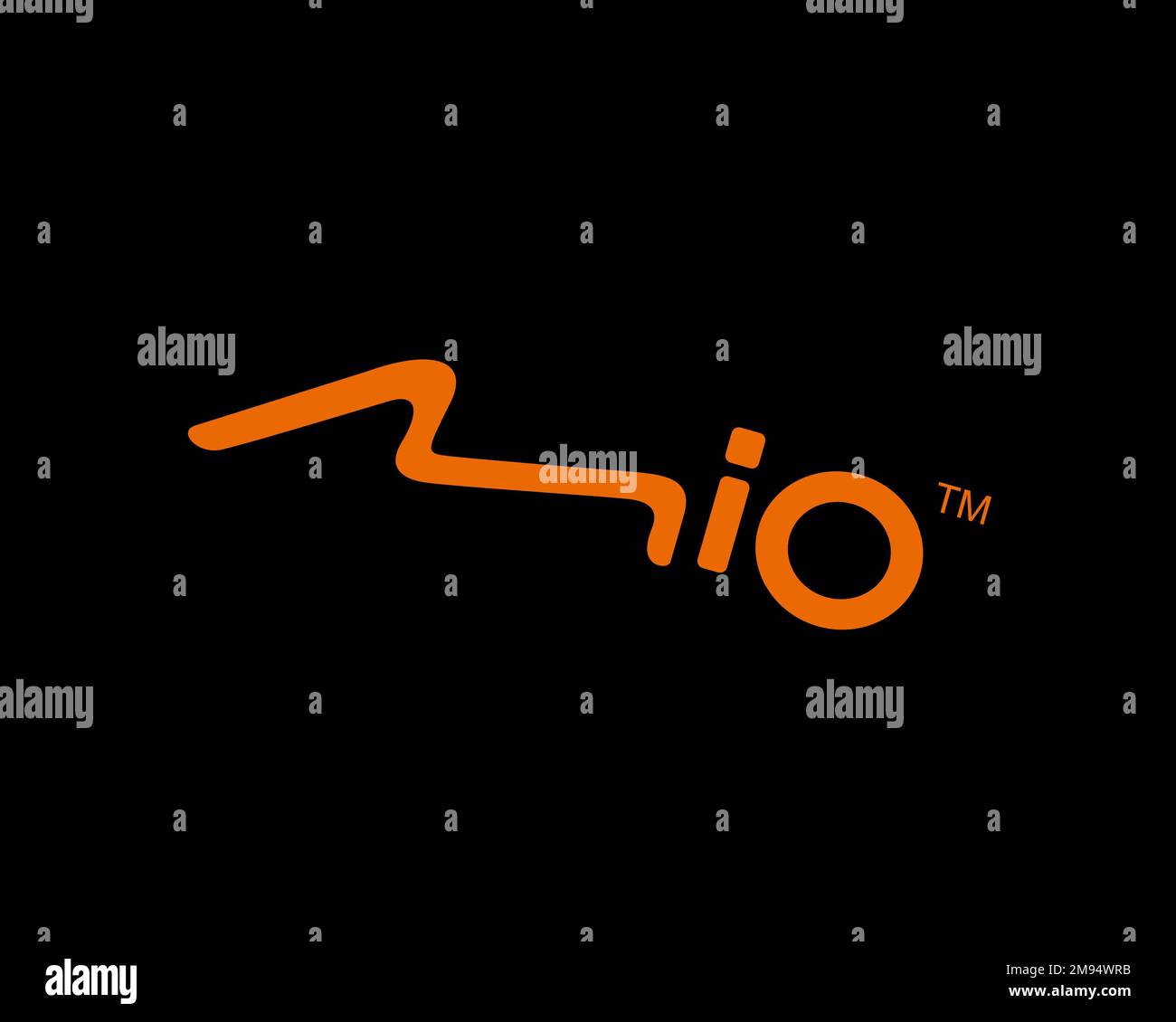 Mio Technology, rotated logo, black background B Stock Photo - Alamy