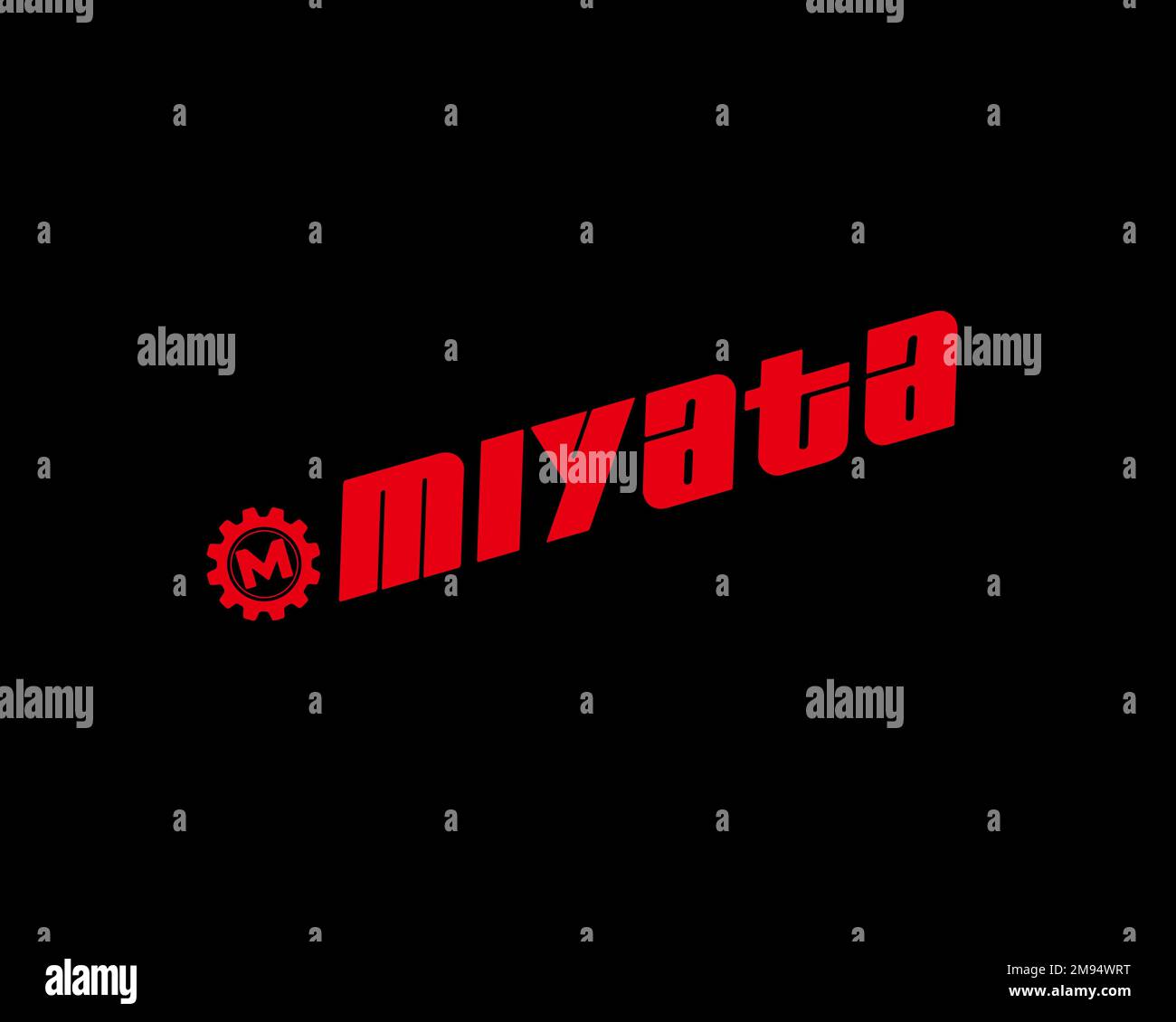 Miyata, rotated logo, black background Stock Photo - Alamy