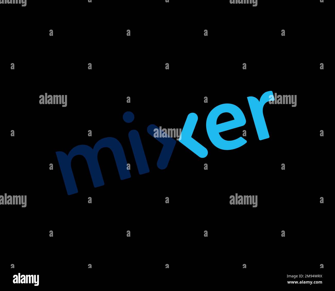 Mixer service, rotated logo, black background Stock Photo - Alamy