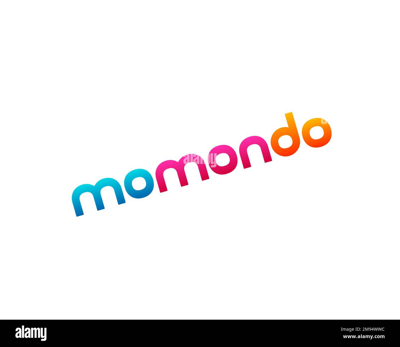 Momondo, rotated logo, white background Stock Photo - Alamy