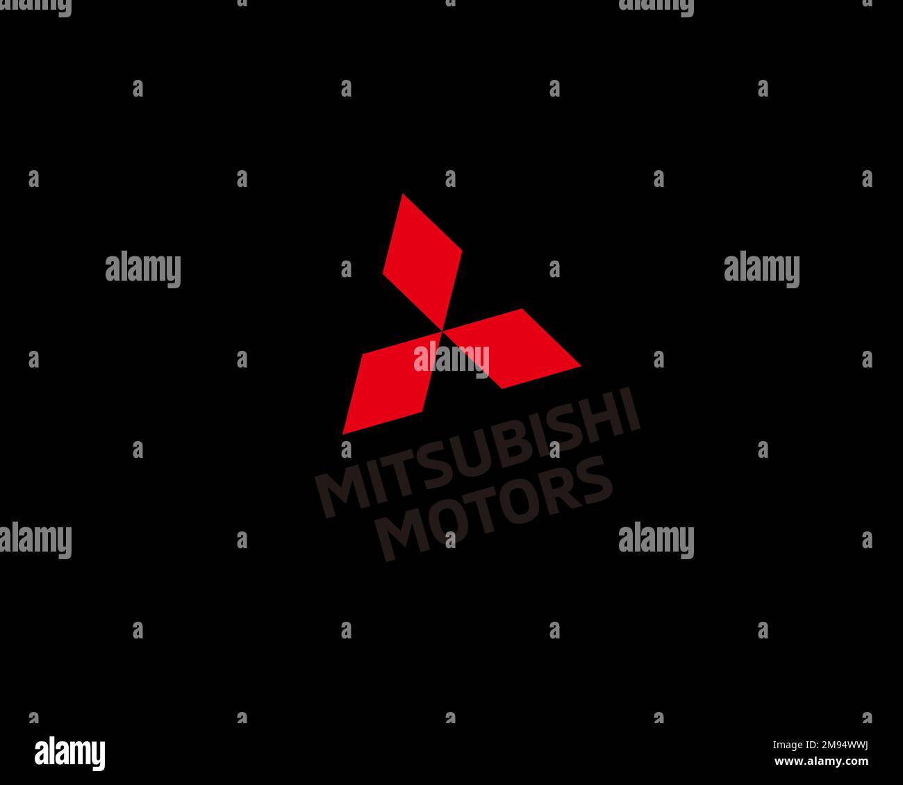 Mitsubishi Motors, rotated logo, black background Stock Photo - Alamy