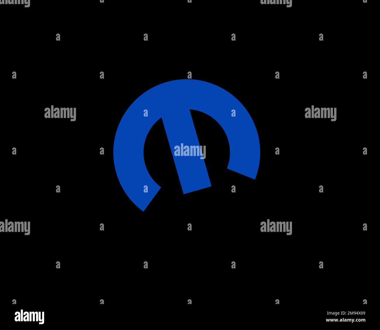 Mopar, rotated logo, black background Stock Photo - Alamy