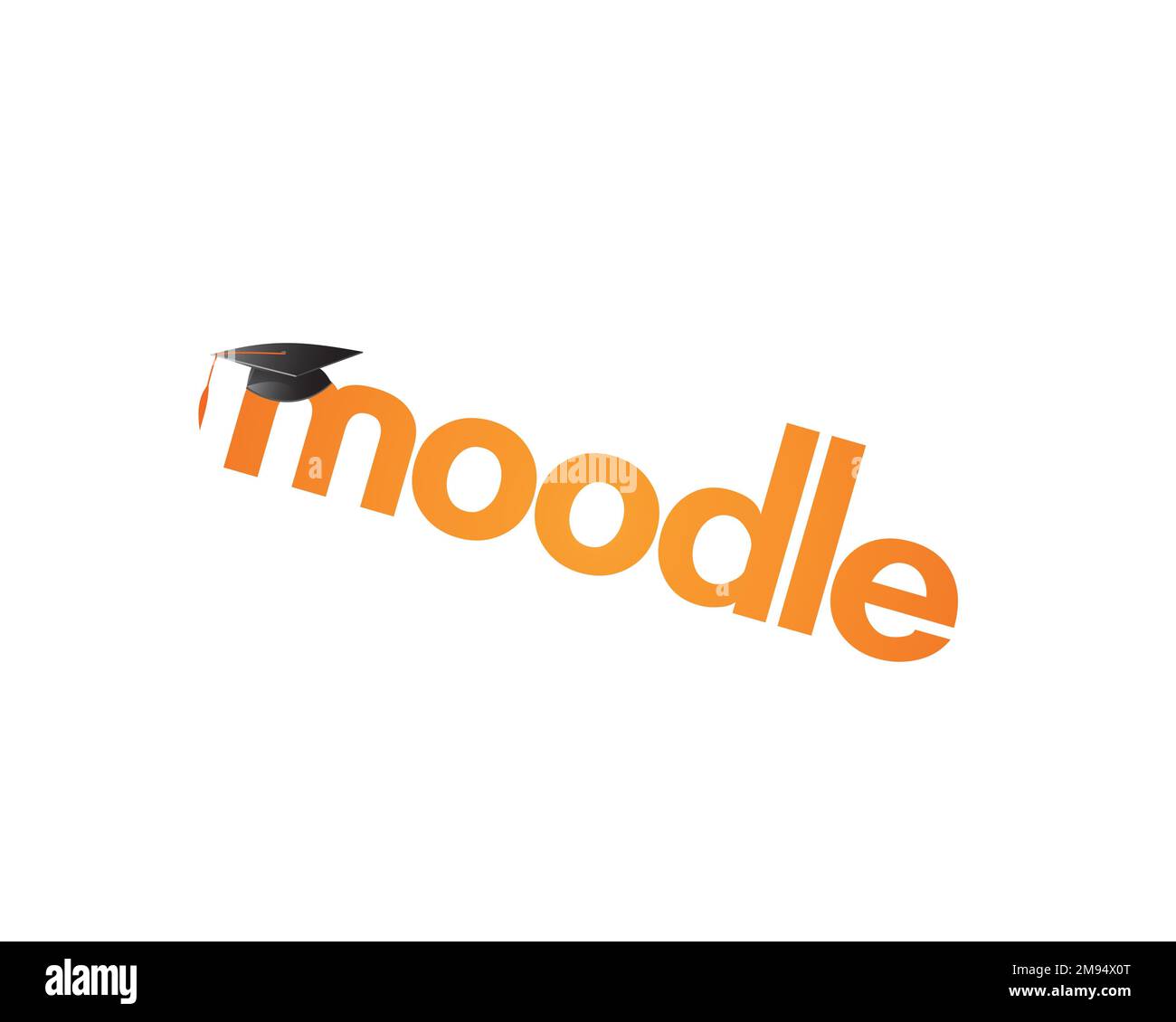 Moodle, rotated logo, white background B Stock Photo - Alamy