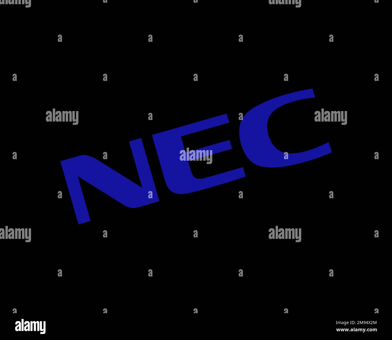 NEC Corporation of America, rotated logo, black background Stock Photo ...