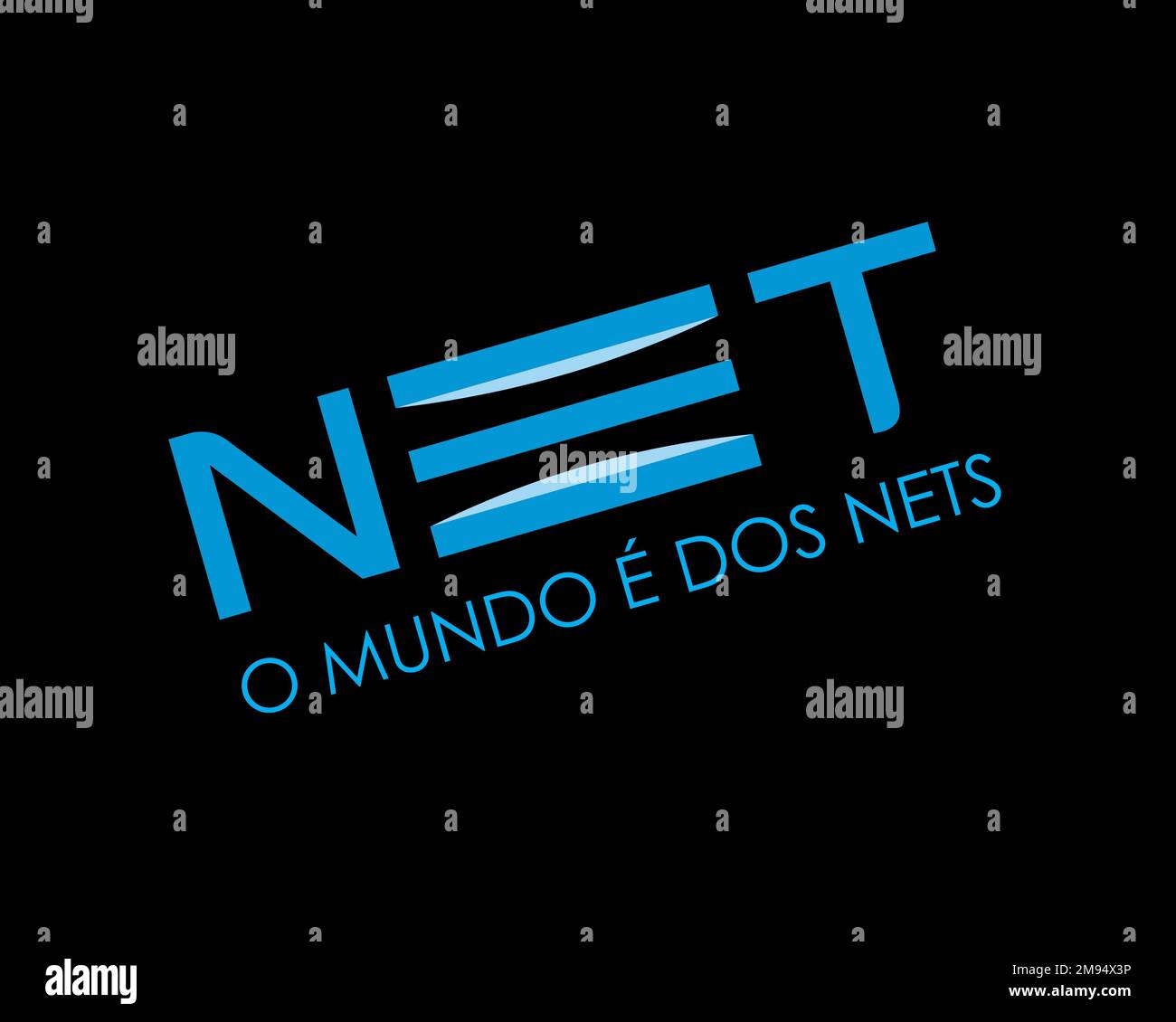 NET telecommunications, rotated logo, black background Stock Photo - Alamy