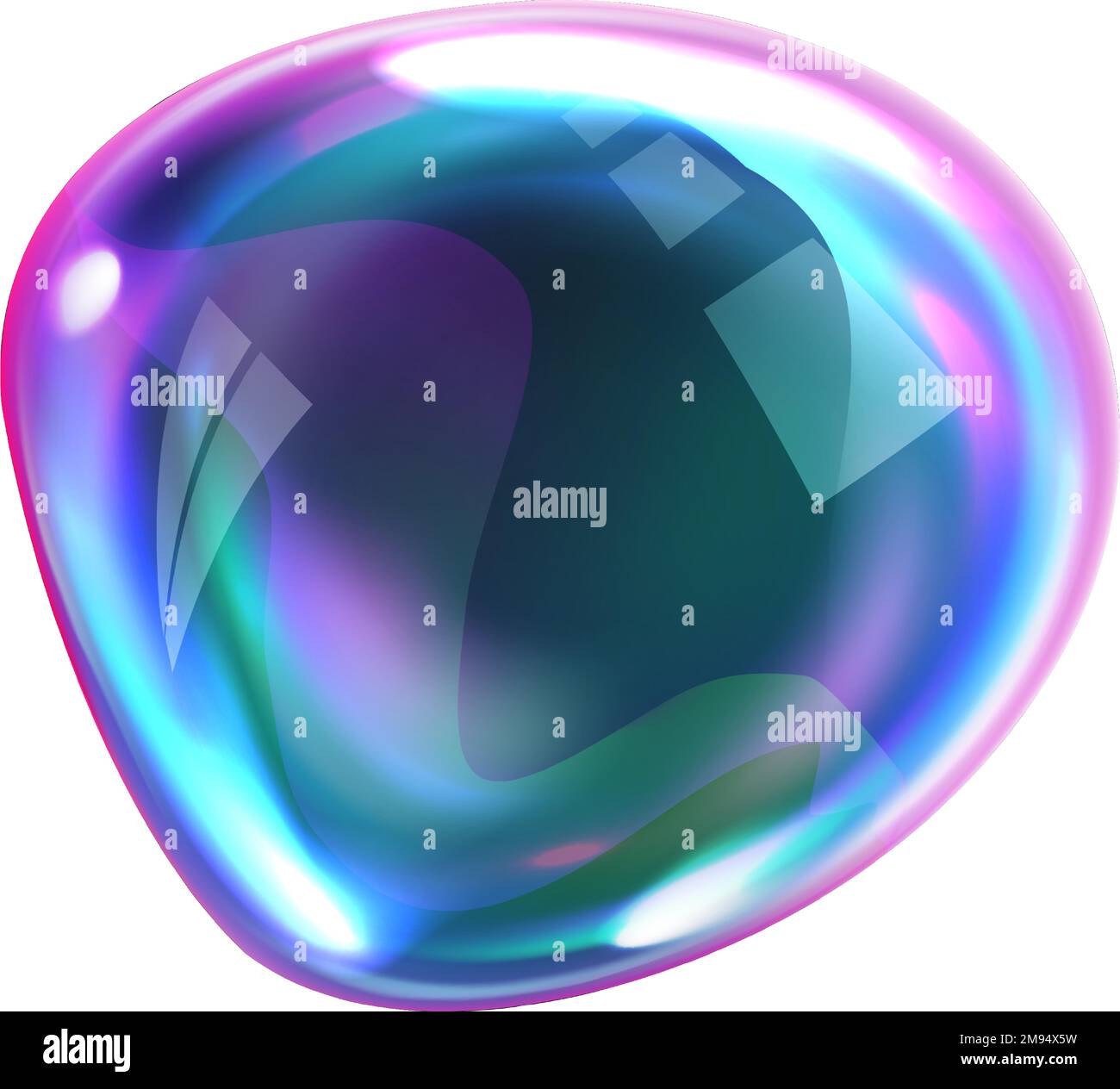 Soap bubble deformed from blowing wind, realistic vector illustrations ...