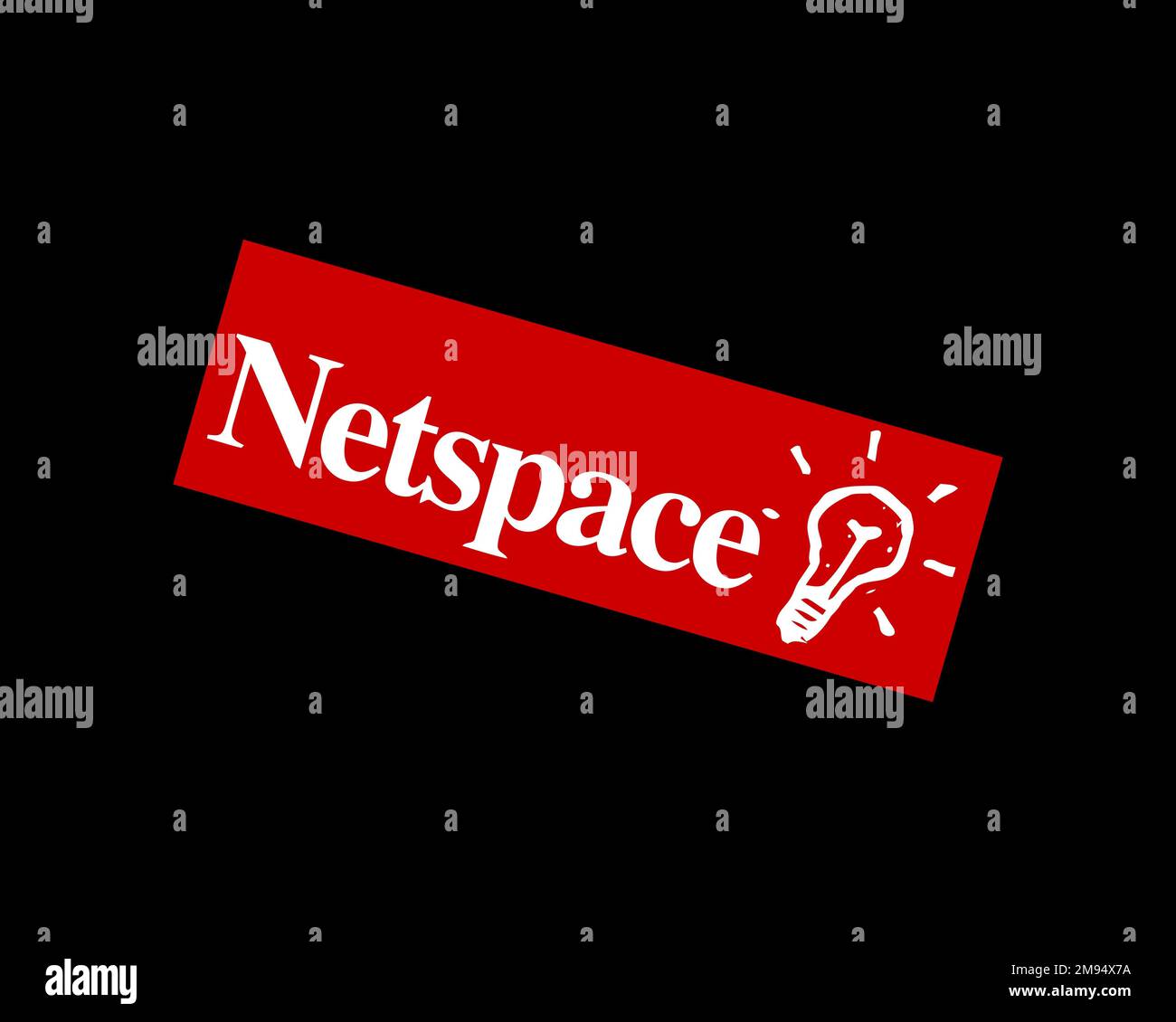 Netspace, rotated logo, black background B Stock Photo - Alamy