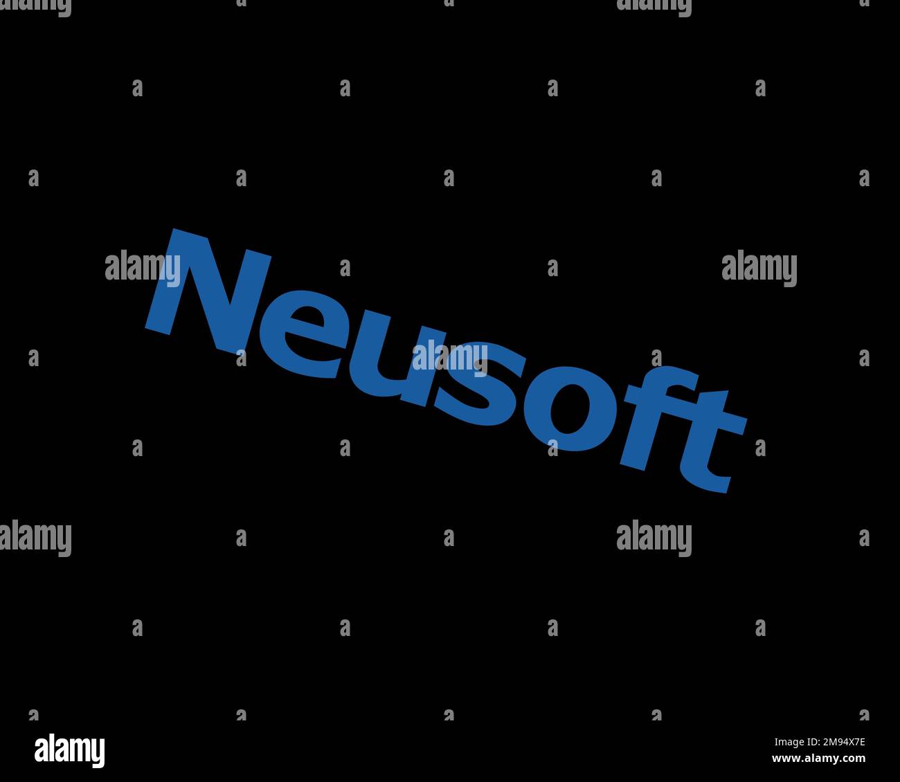 Neusoft, rotated logo, black background B Stock Photo - Alamy