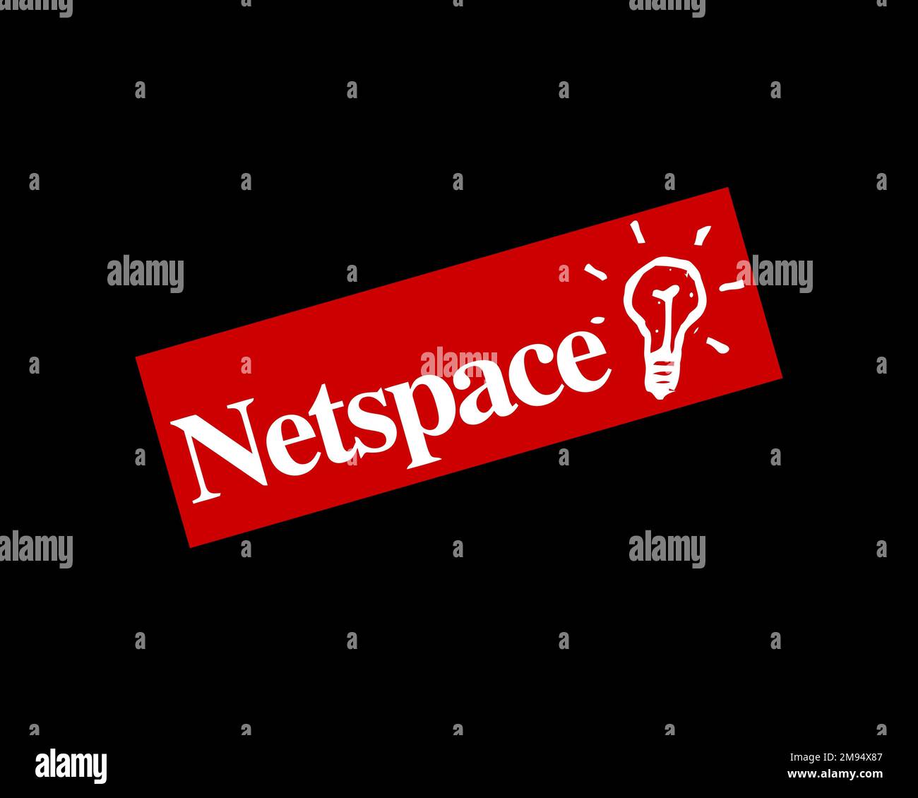 Netspace, rotated logo, black background Stock Photo - Alamy