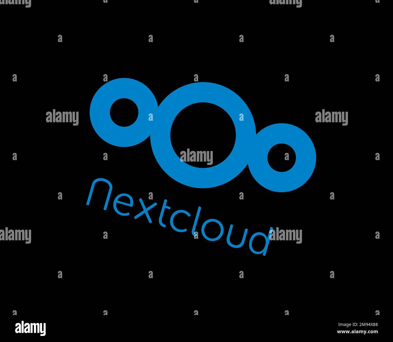 Nextcloud, rotated logo, black background B Stock Photo - Alamy