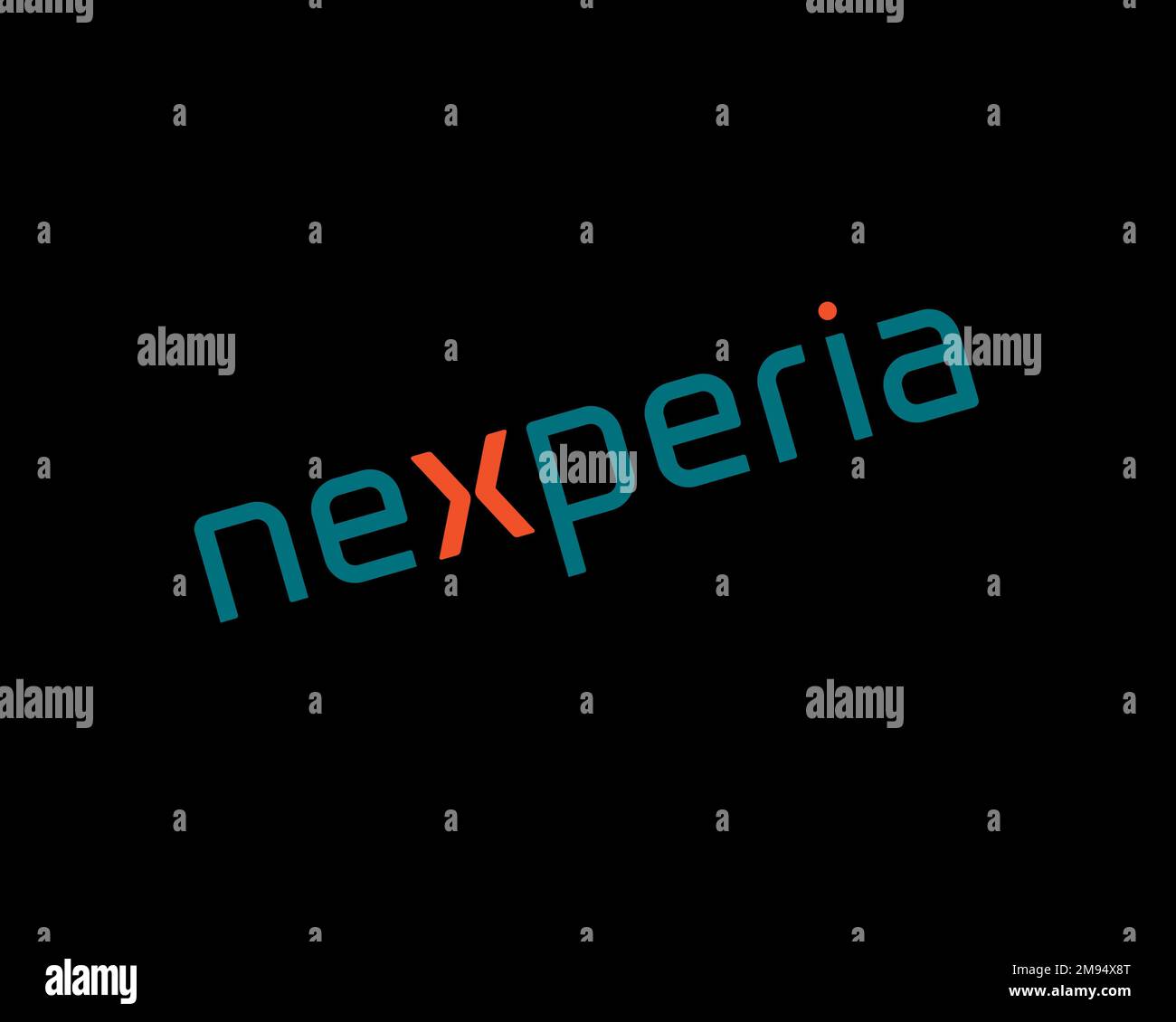 Nexperia, rotated logo, black background Stock Photo - Alamy