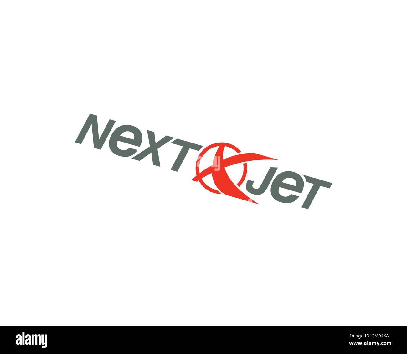 Nextjet, rotated logo, white background B Stock Photo - Alamy