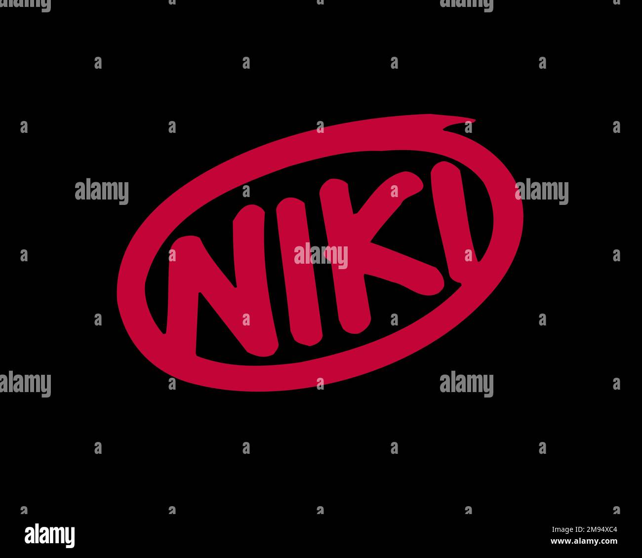 Niki airline, rotated logo, black background Stock Photo - Alamy
