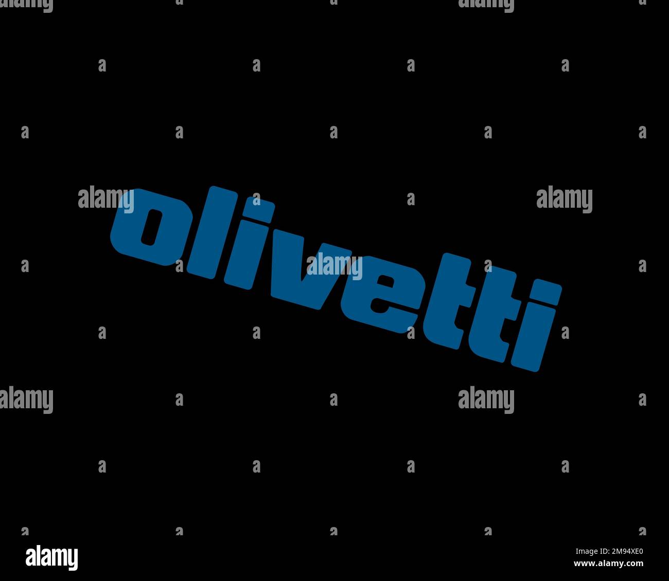 Olivetti, rotated logo, black background B Stock Photo - Alamy