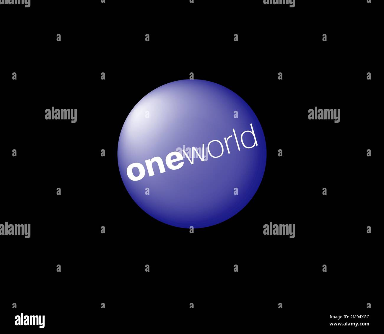 Oneworld, rotated logo, black background Stock Photo - Alamy