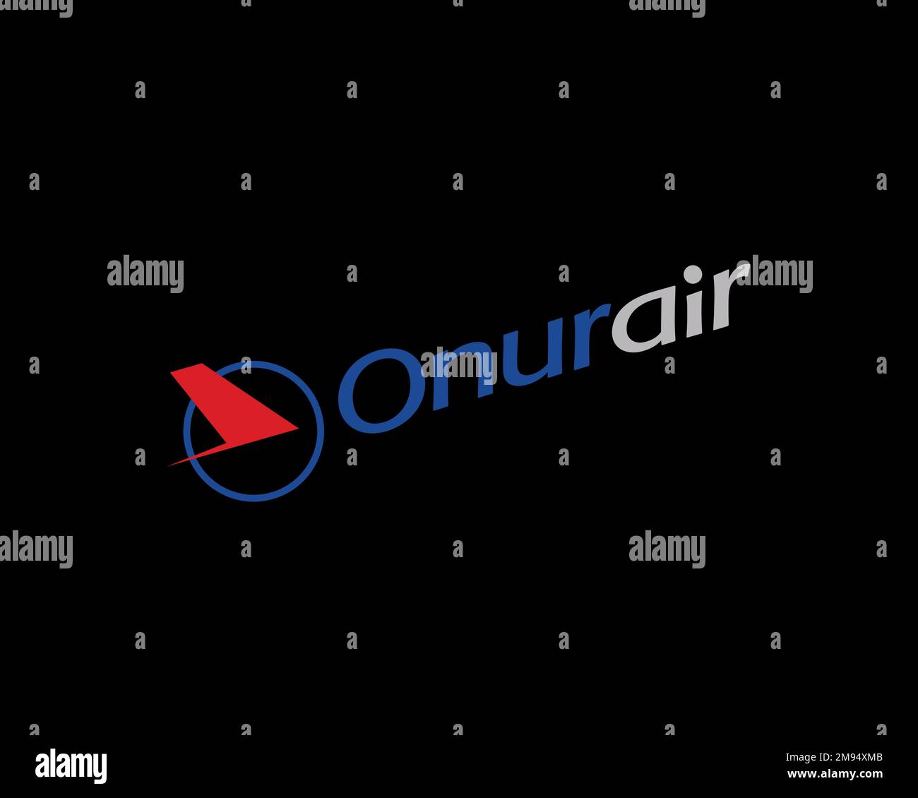 Onur Air, rotated logo, black background Stock Photo - Alamy