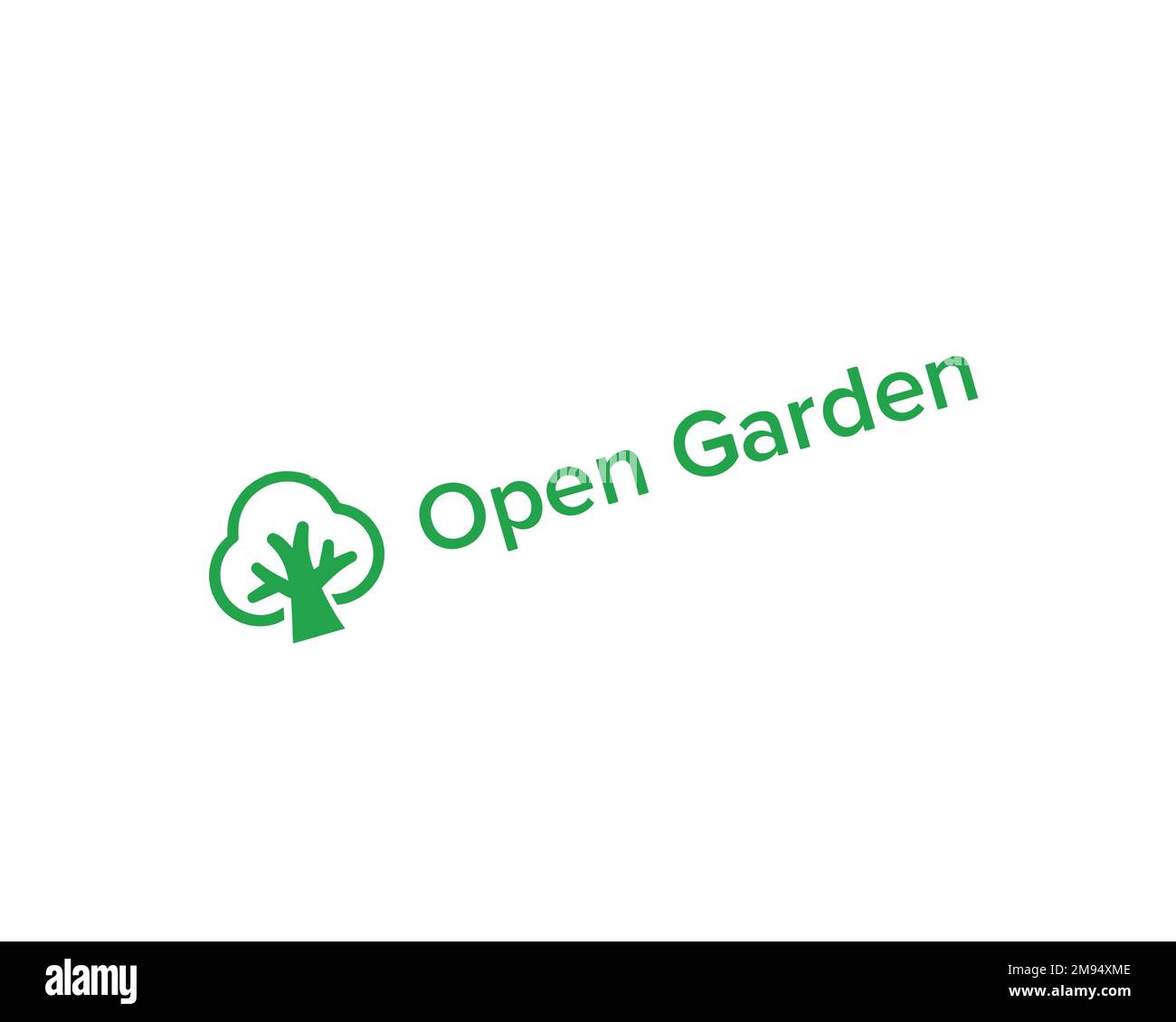 Open Garden, rotated logo, white background Stock Photo - Alamy