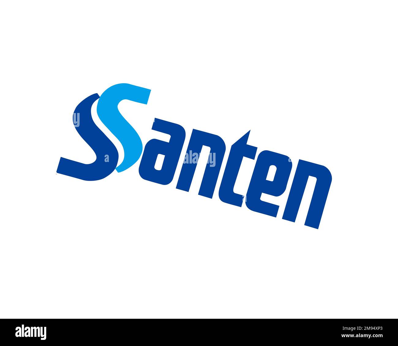 Santen Pharmaceutical, rotated logo, white background B Stock Photo - Alamy
