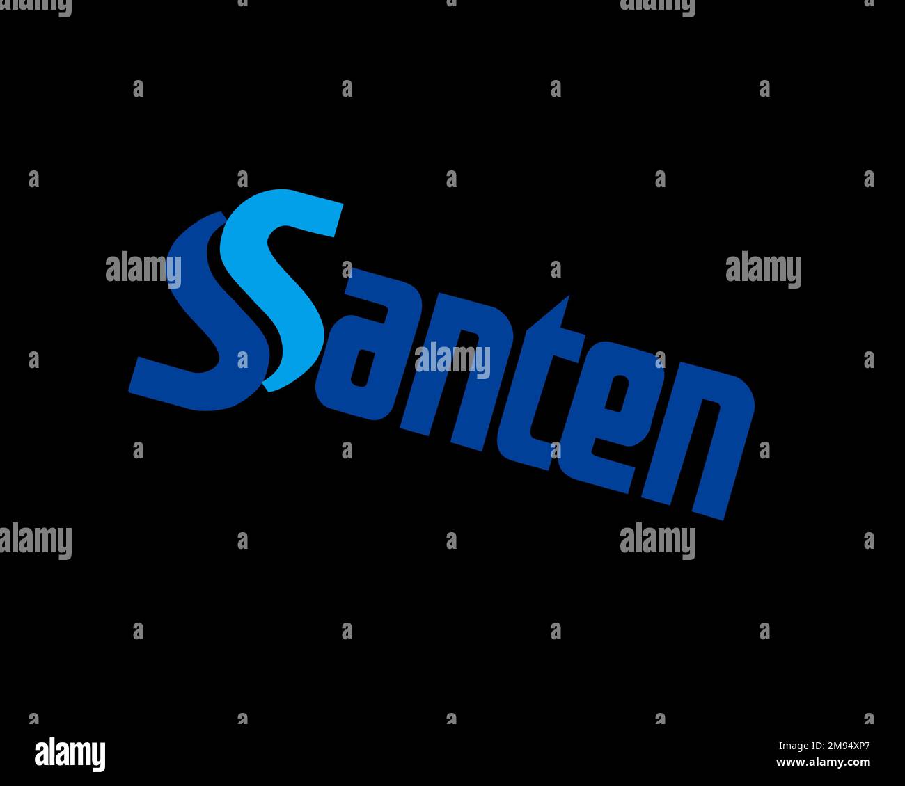 Santen Pharmaceutical, rotated logo, black background B Stock Photo - Alamy