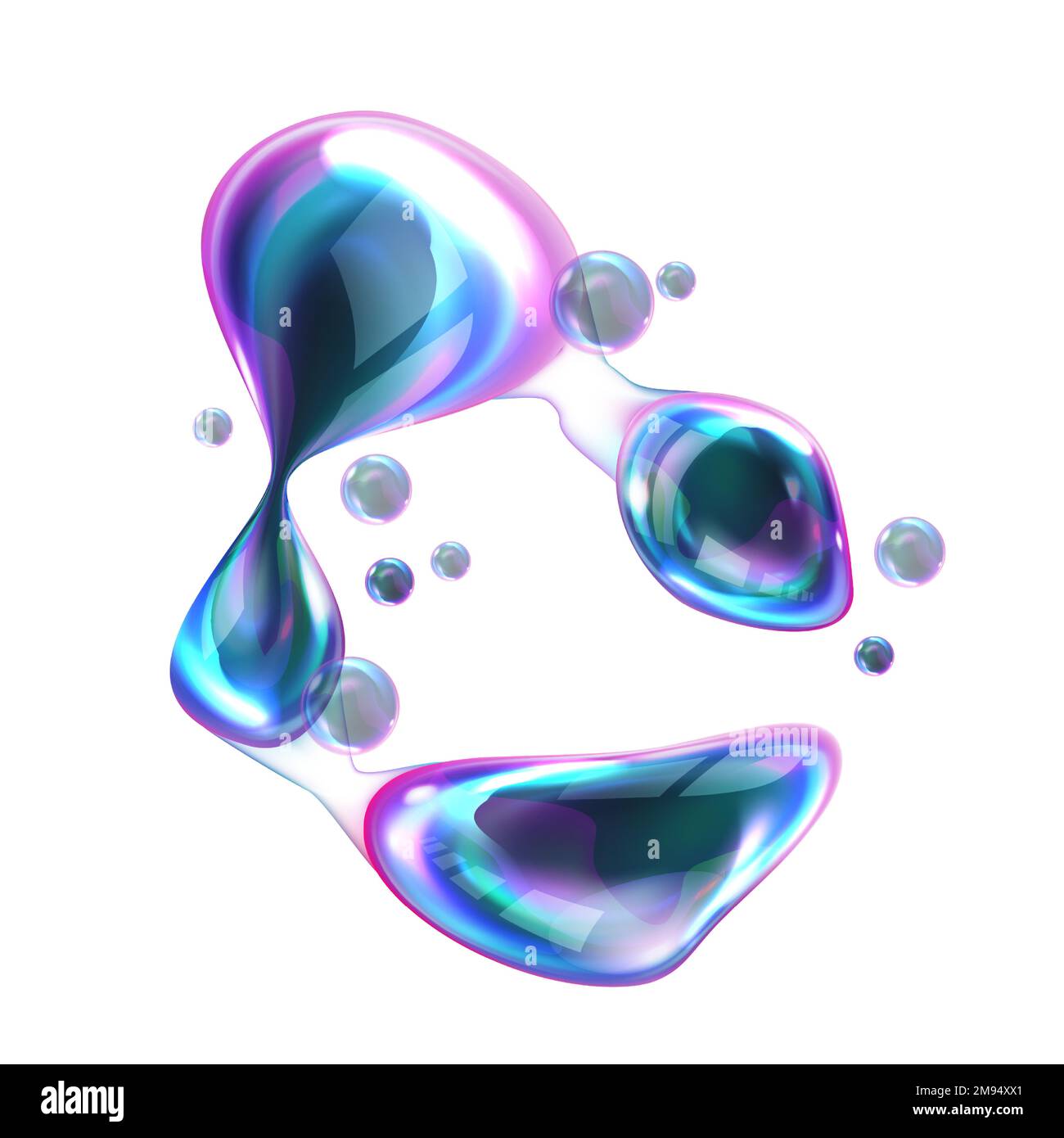 Bursting soap bubbles realistic vector, transparent air sphere of ...