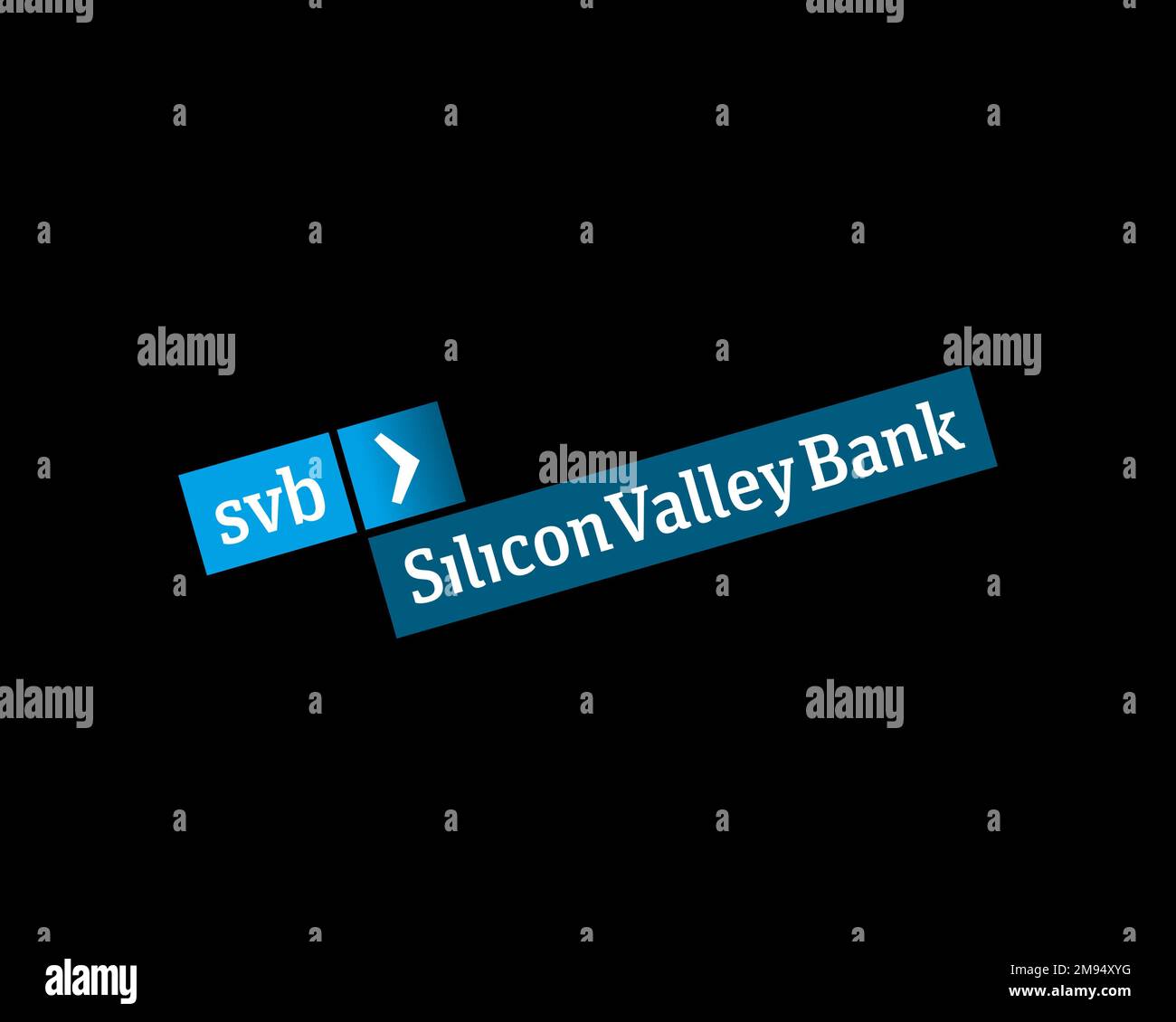Silicon Valley Bank, rotated logo, black background Stock Photo - Alamy