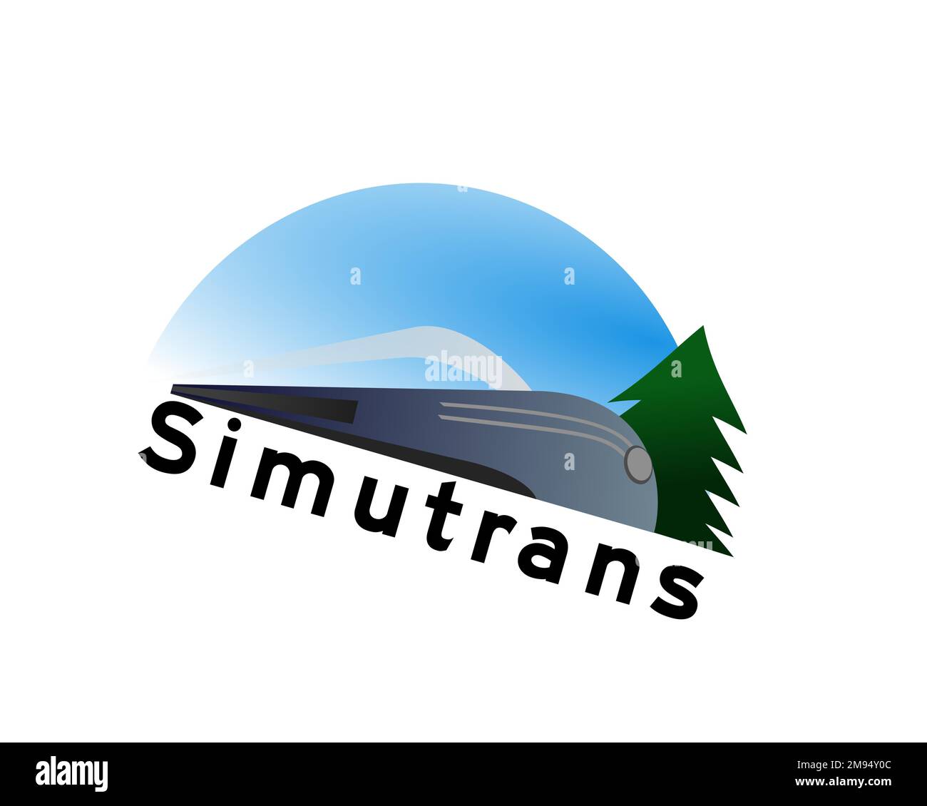Simutrans, rotated logo, white background B Stock Photo - Alamy