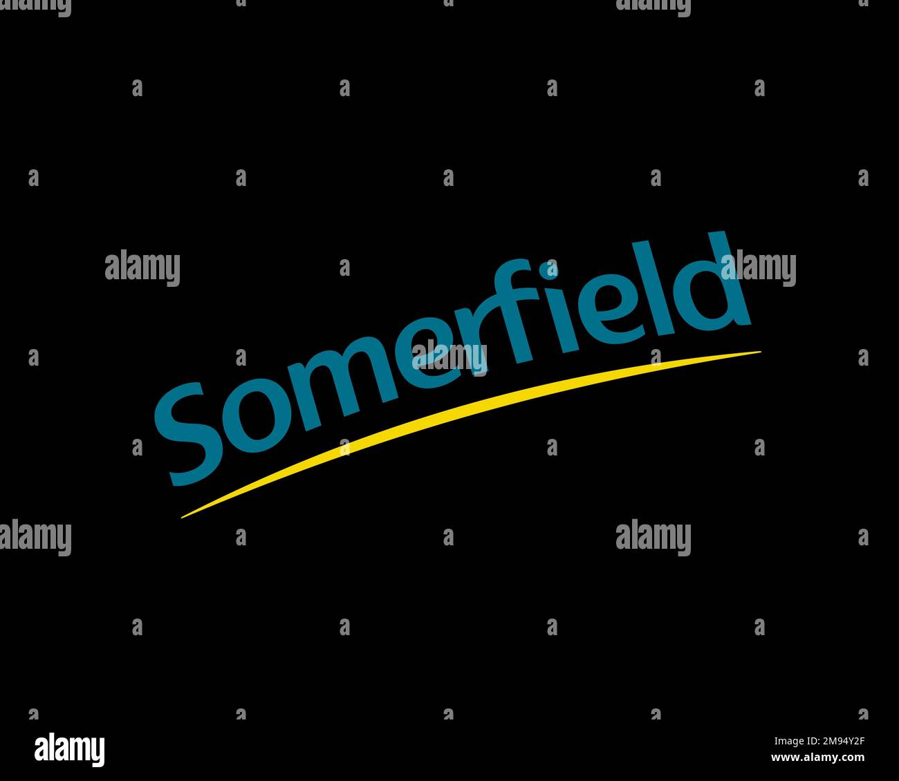 Somerfield, rotated logo, black background Stock Photo - Alamy