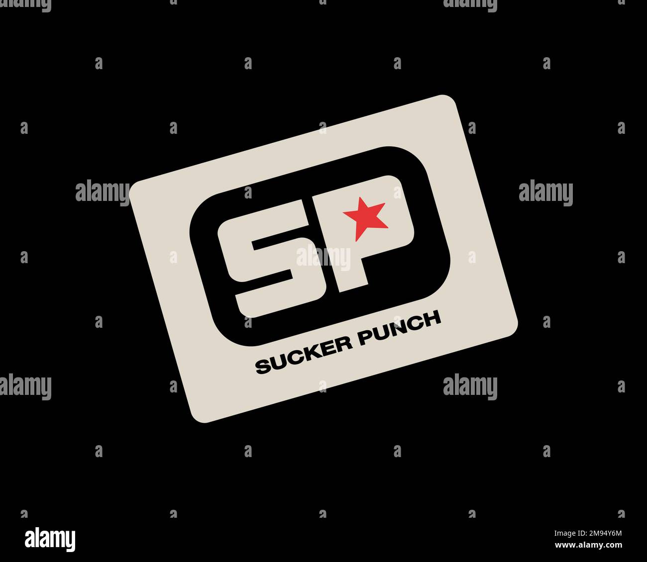 Sucker Punch Productions, Rotated Logo, Black Background Stock Photo ...
