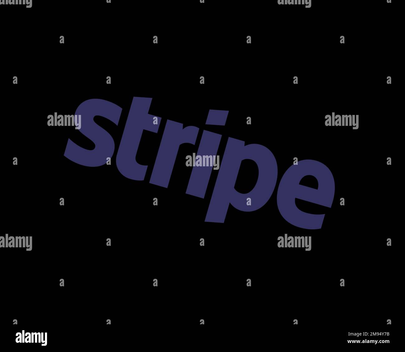 Stripe company, rotated logo, black background B Stock Photo - Alamy