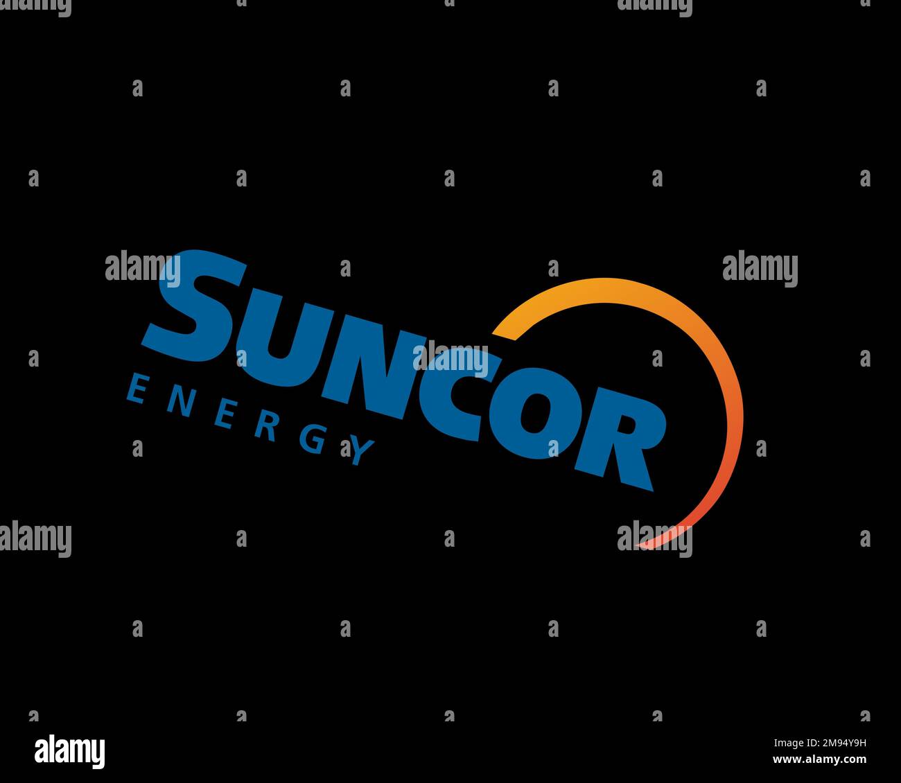 Suncor Energy, rotated logo, black background B Stock Photo - Alamy